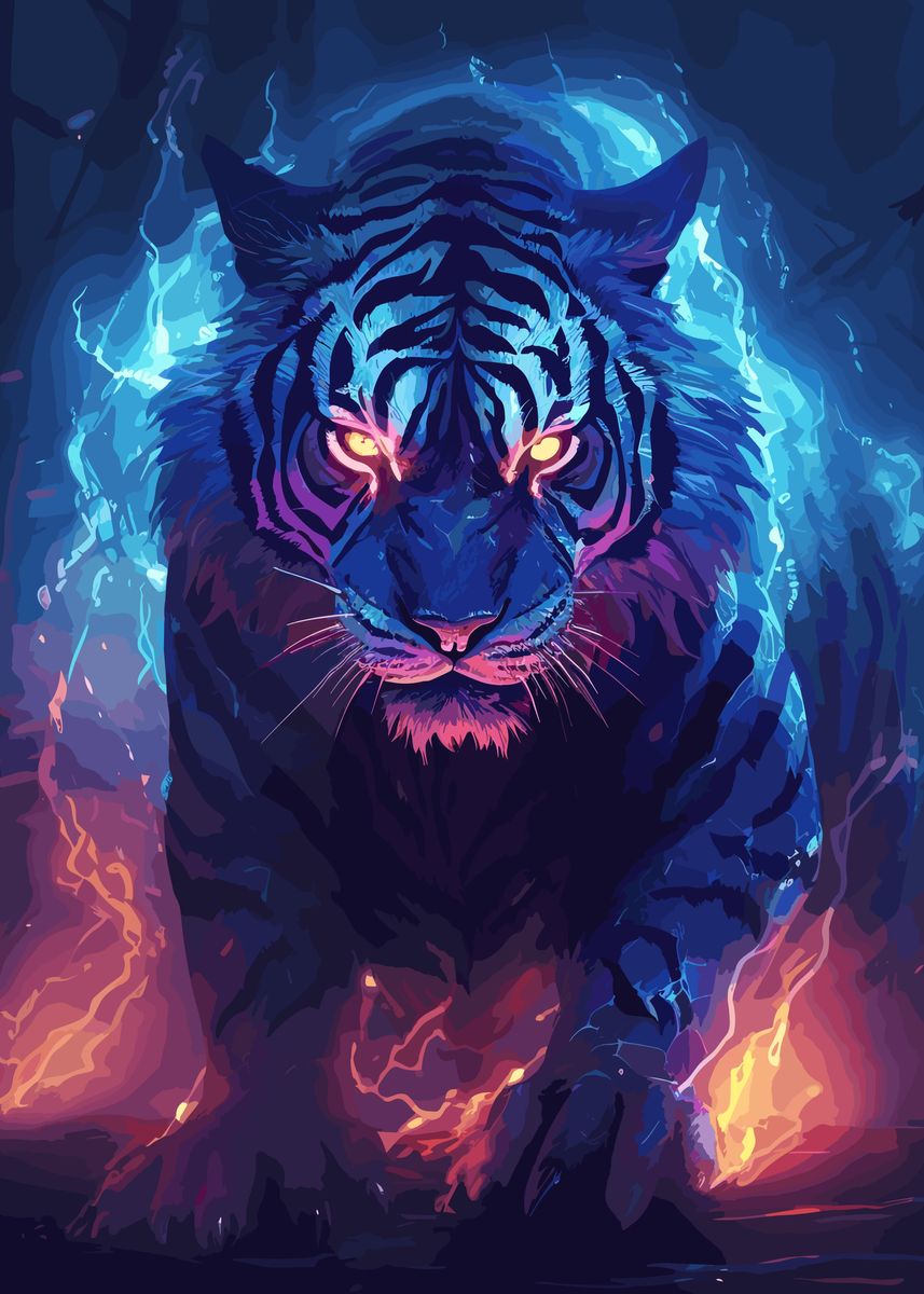 'Magic Tiger' Poster, picture, metal print, paint by OdieBrakusJr ...