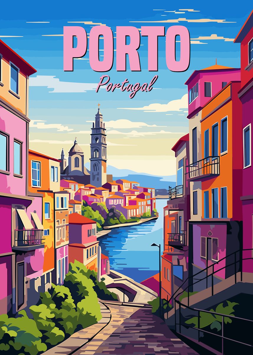 'Portugal Porto' Poster, picture, metal print, paint by Mesh | Displate