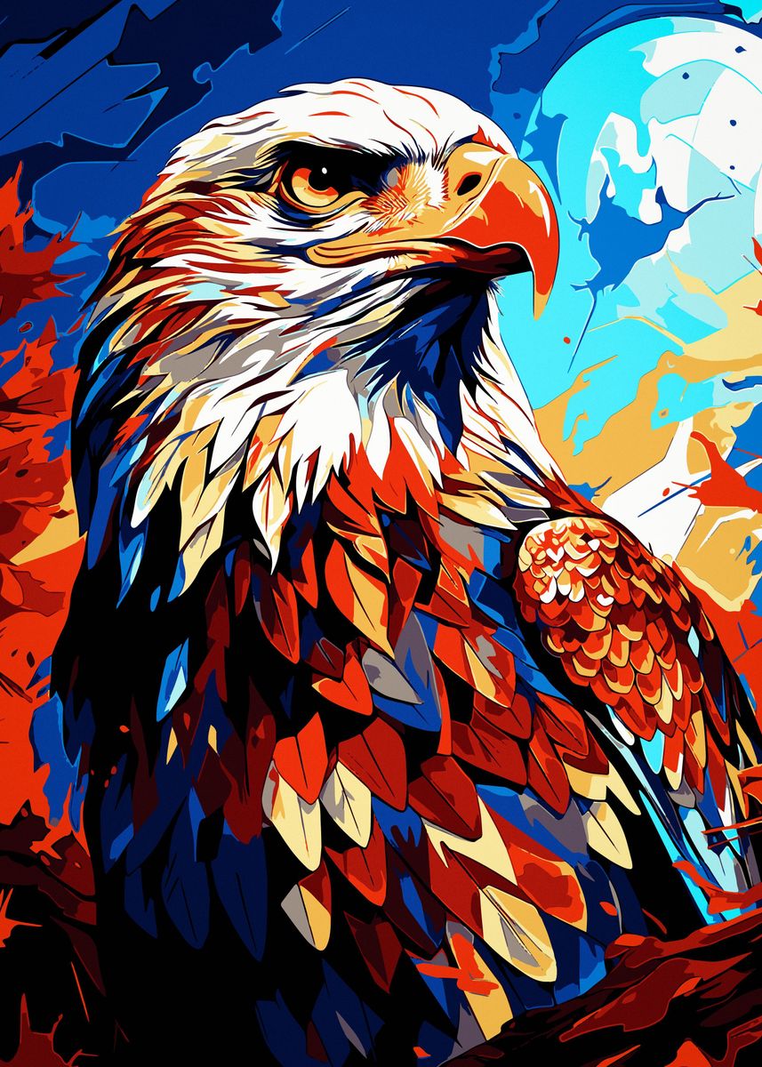 'Eagle portrait' Poster, picture, metal print, paint by Aurelie OKon ...