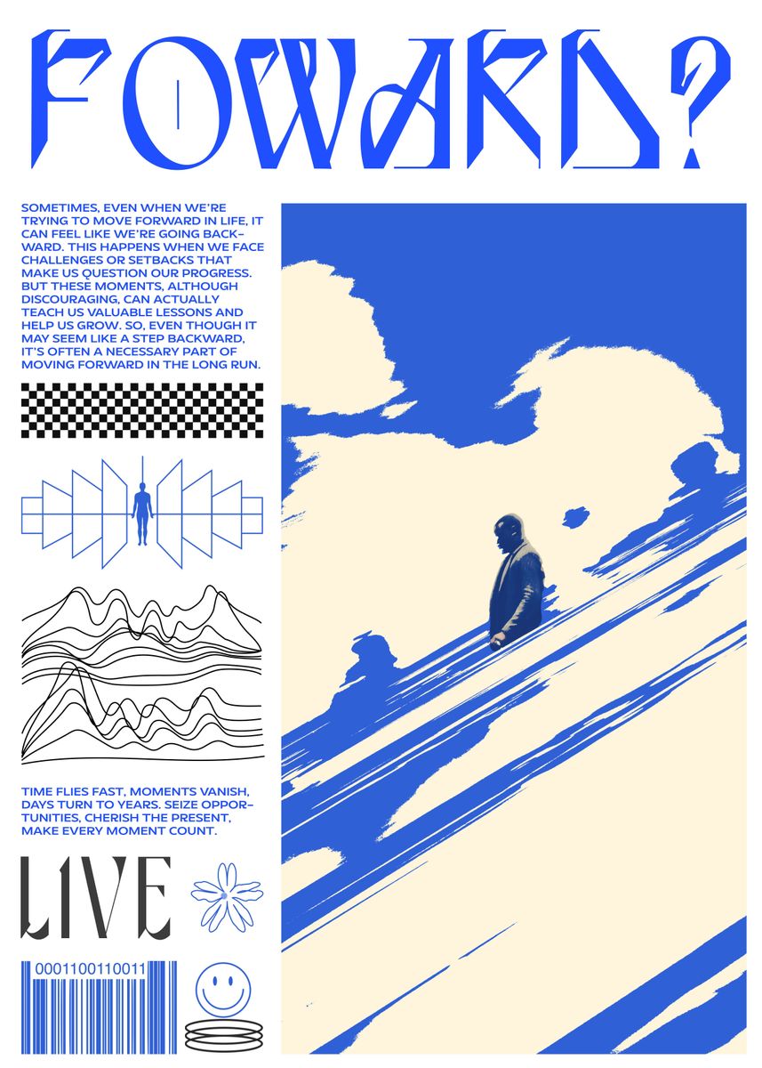 'Foward' Poster, picture, metal print, paint by Simpliffy | Displate