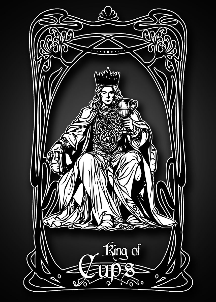 'Tarot King of Cups' Poster, picture, metal print, paint by LouteCrea ...