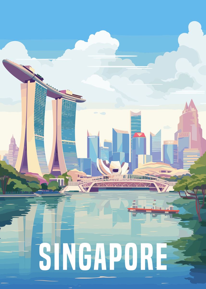 'Singapore' Poster, picture, metal print, paint by Mesh | Displate