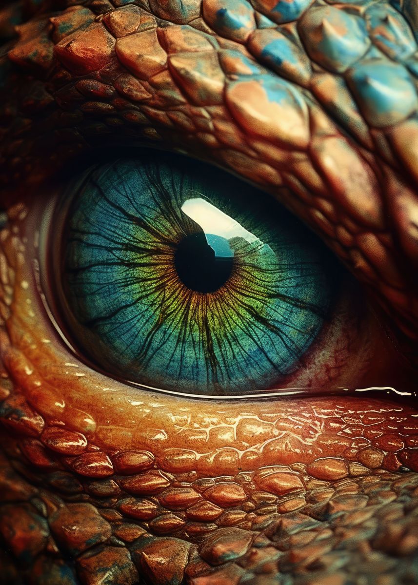 'Dragon Eyes' Poster, picture, metal print, paint by DecoyDesign | Displate