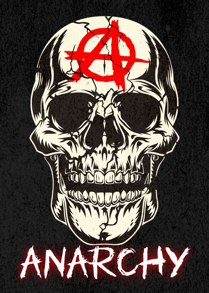 'ANARCHY FULL SKULL' Poster, picture, metal print, paint by Atomic ...