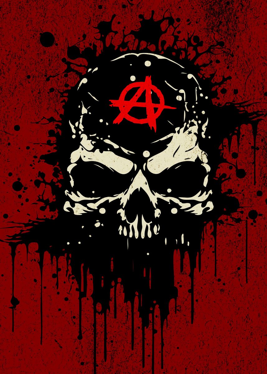 'ANARCHY ANGRY SKULL' Poster, picture, metal print, paint by Atomic ...