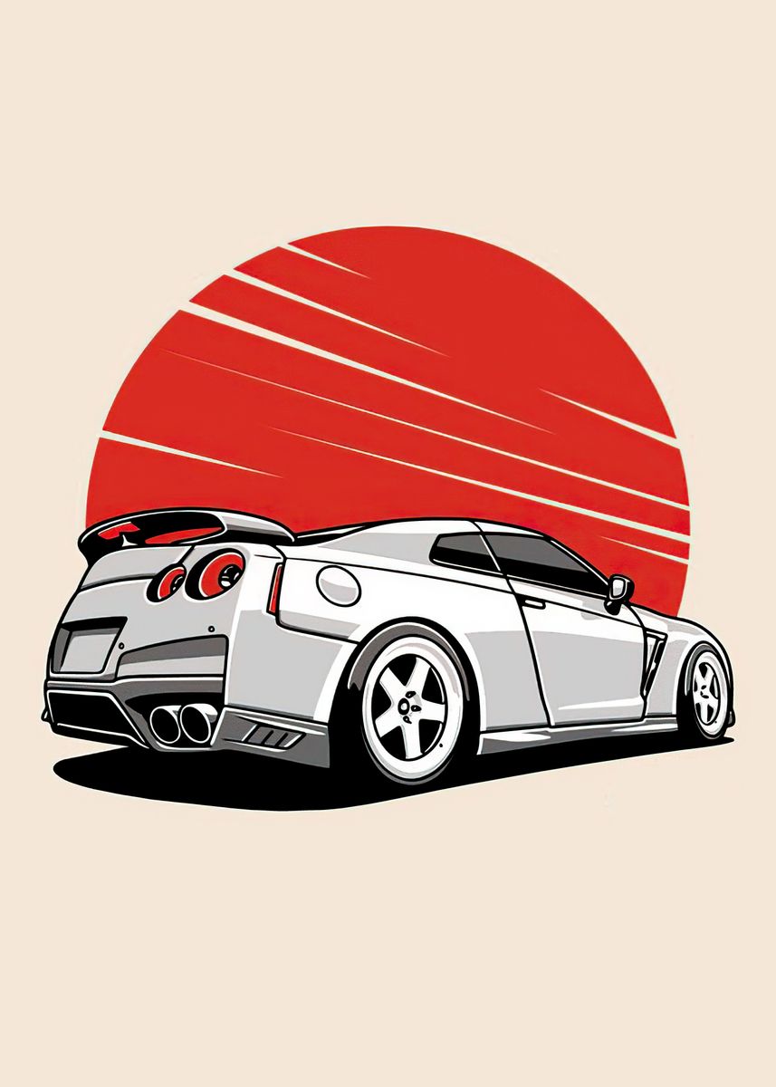 'minimalist gtr car' Poster, picture, metal print, paint by lastd ...