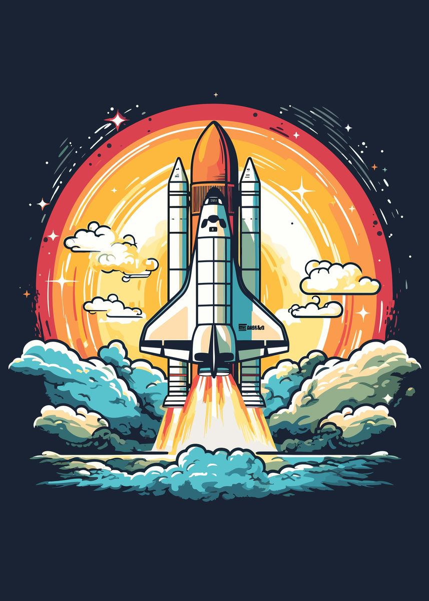 'spaceship pop art' Poster, picture, metal print, paint by BonitaRenner ...