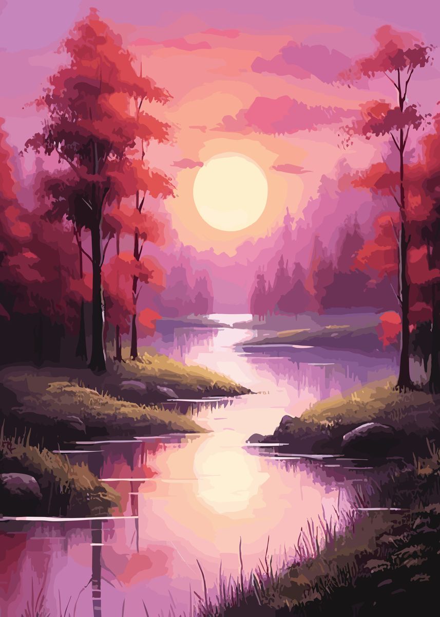 'Nature Landscape Art' Poster, picture, metal print, paint by Constance ...