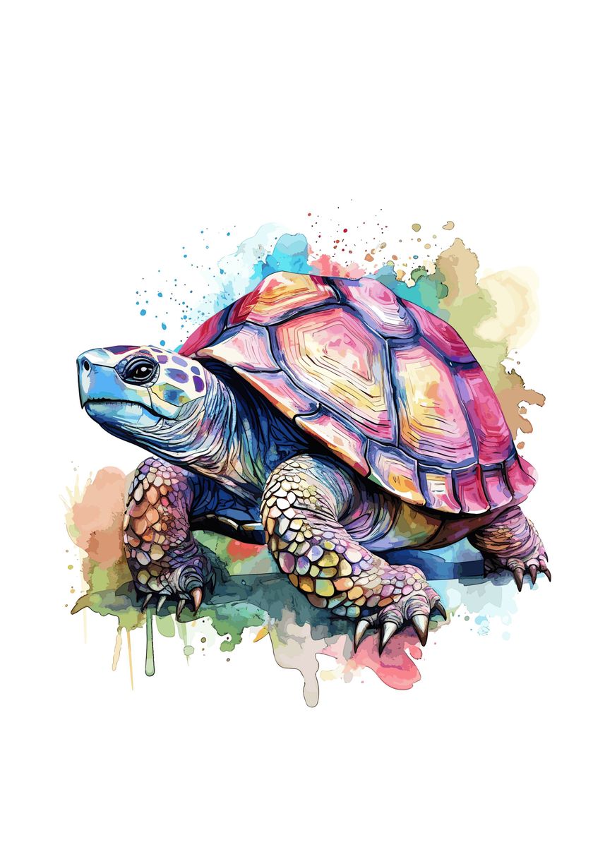 'turtle animal' Poster, picture, metal print, paint by Maegan Sellers ...