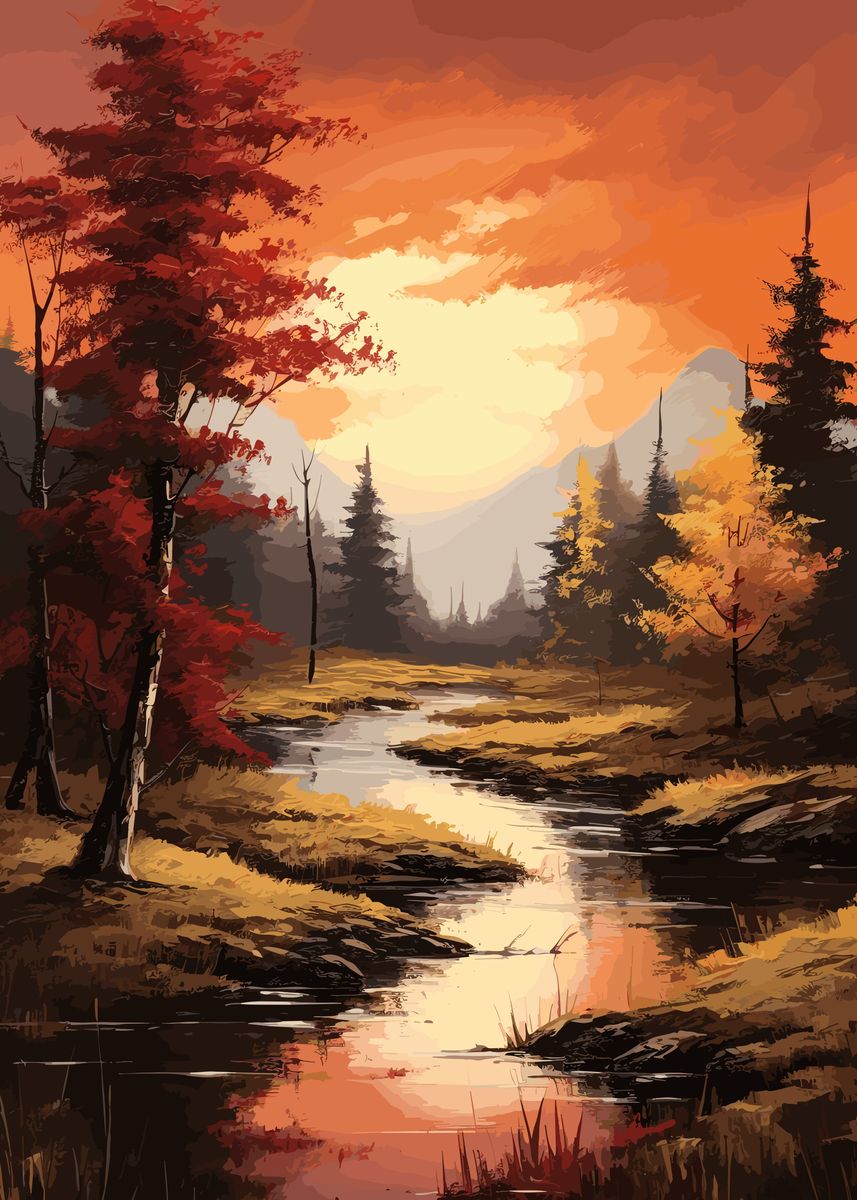 'Nature Landscape Art' Poster, picture, metal print, paint by Constance ...