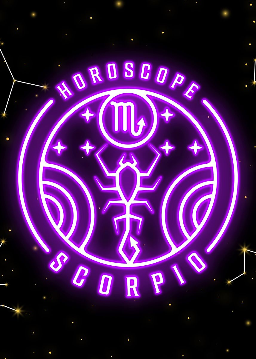 'scorpio neon zodiac' Poster, picture, metal print, paint by Game On ...