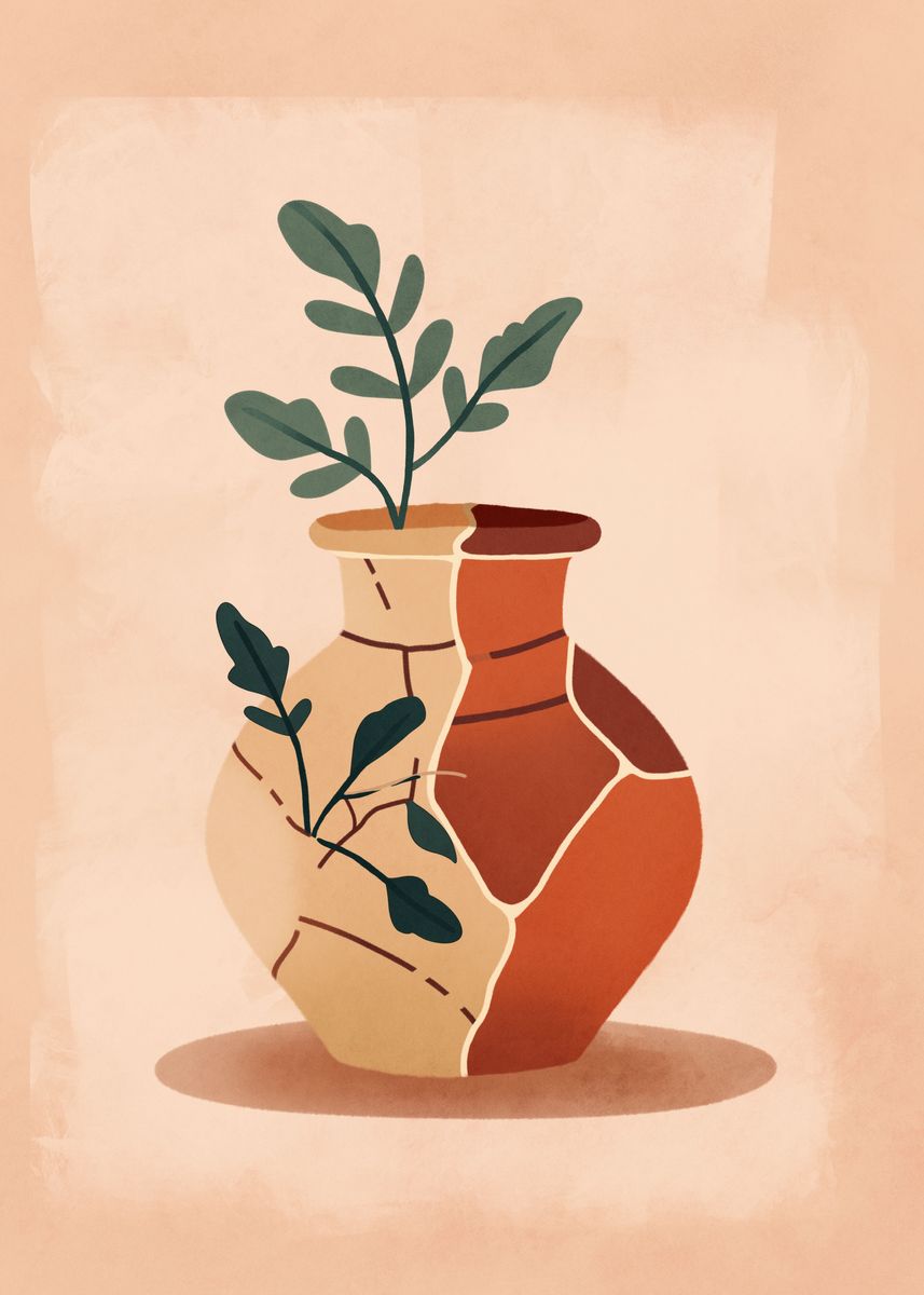 'Shattered Terracotta Pot' Poster, picture, metal print, paint by ...