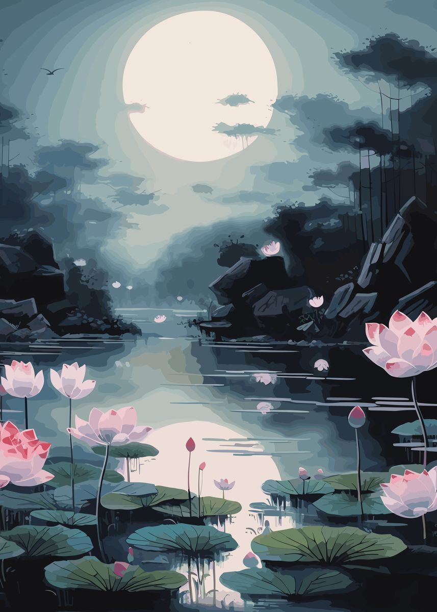 'Magical Moonlight' Poster, picture, metal print, paint by Aamir Brock ...