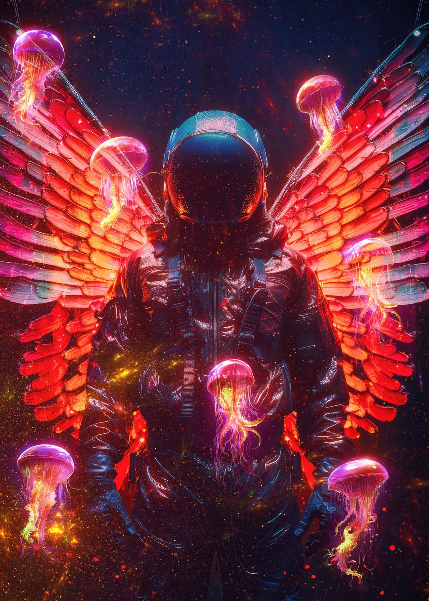 'Angelic Astronaut' Poster by Xi Designs | Displate