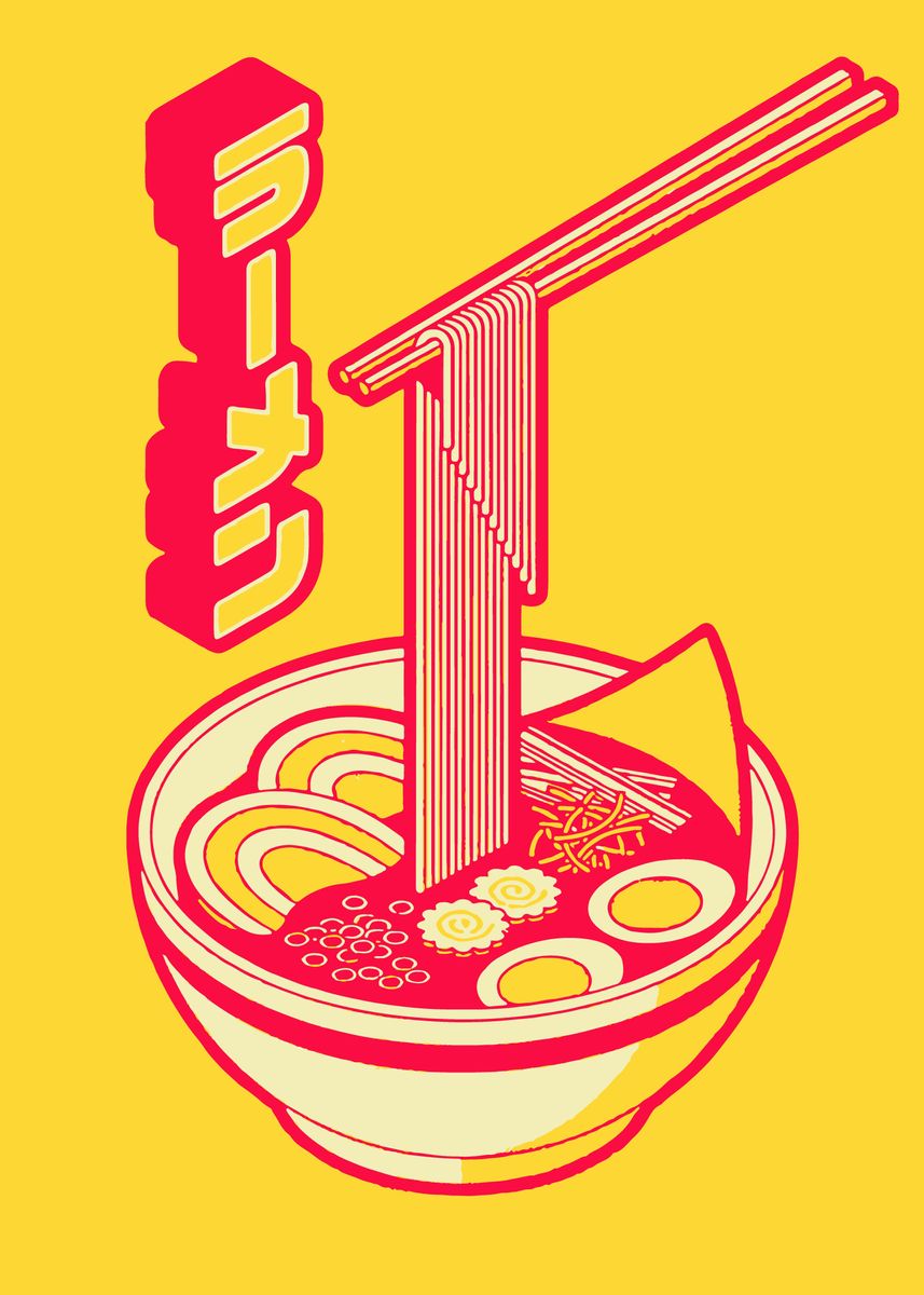 'minimalist soup ramen' Poster, picture, metal print, paint by lastd ...