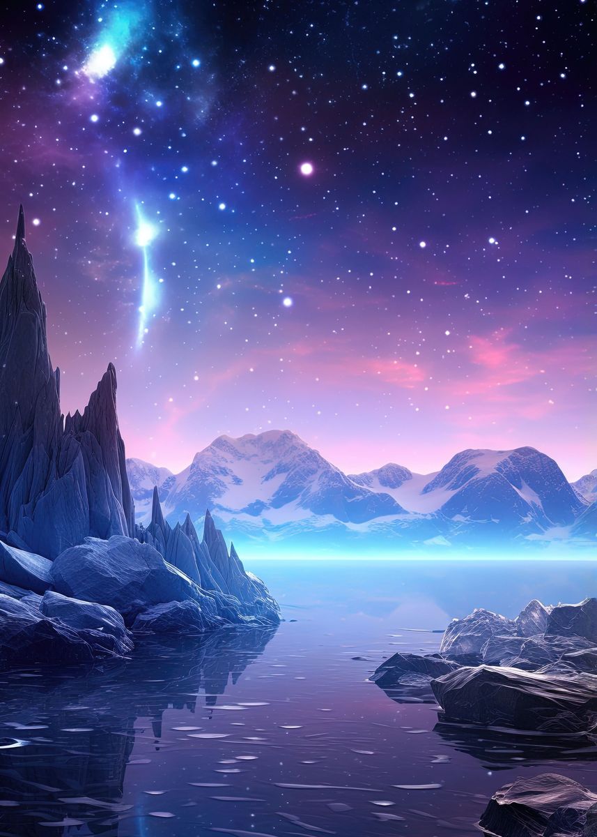 'Starry Cosmos' Poster, picture, metal print, paint by GLITCHED ART ...