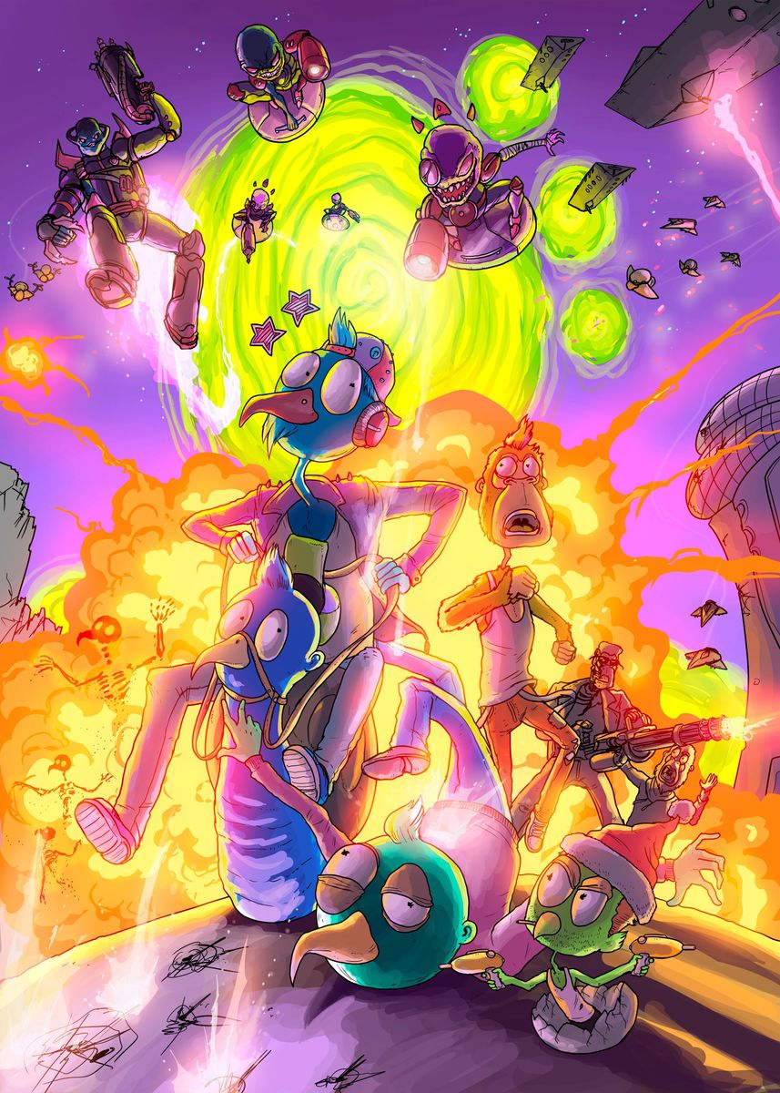 'Derp Birds' Poster, picture, metal print, paint by Laszlo Nemeth ...