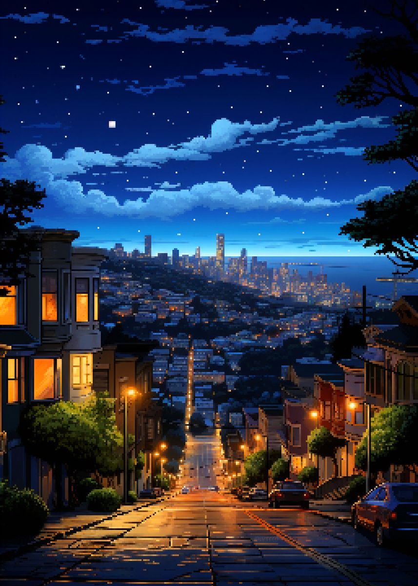 'San Francisco Pixel Art' Poster, picture, metal print, paint by LVTFCO ...