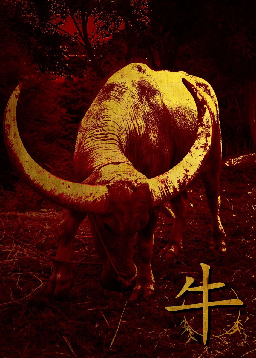 'Chinese Zodiac Ox' Poster, picture, metal print, paint by Geometrical ...