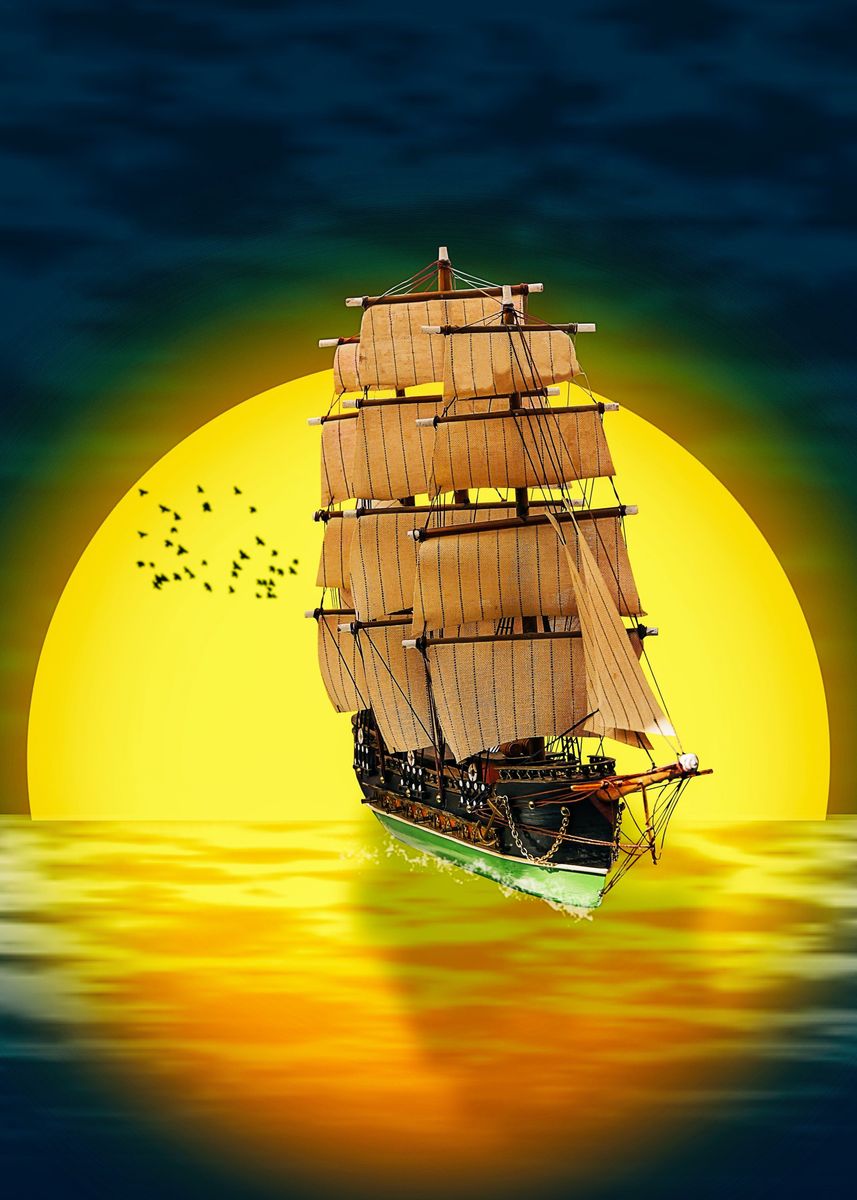 'ships' Poster, picture, metal print, paint by jack li | Displate