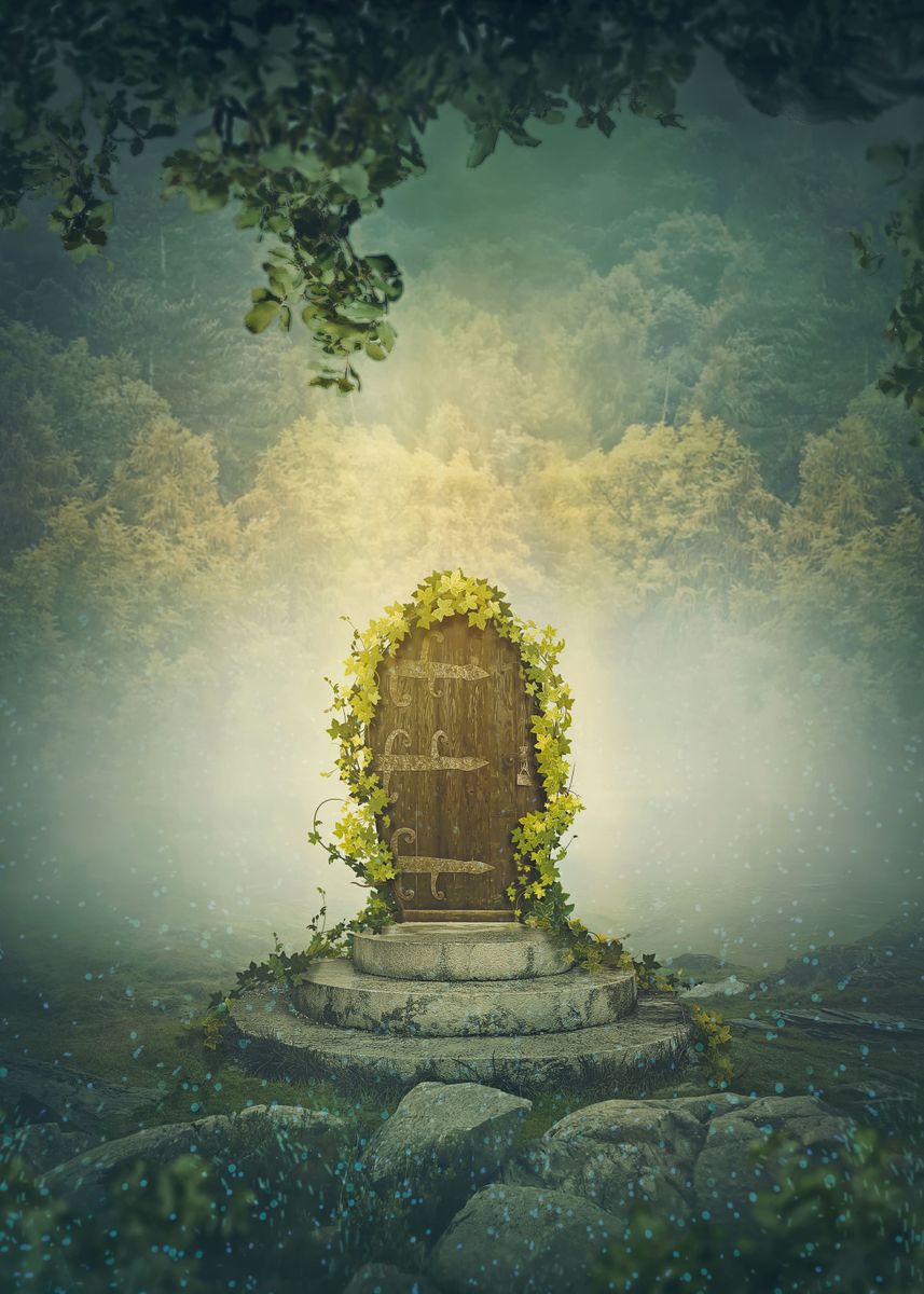 'tale door in the woods' Poster by PsychoShadow | Displate