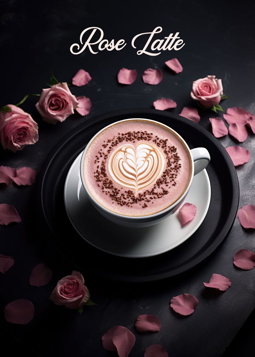 'Beautiful Rose Latte' Poster, picture, metal print, paint by Susanne ...