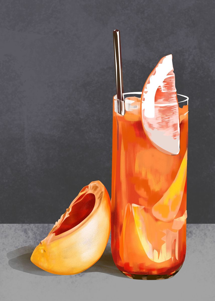 'Tropical Fruity Cocktail' Poster, picture, metal print, paint by ...