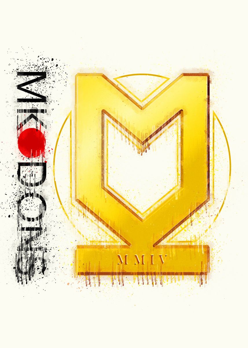 'MK Dons' Poster, picture, metal print, paint by AngelaReichert Studio ...