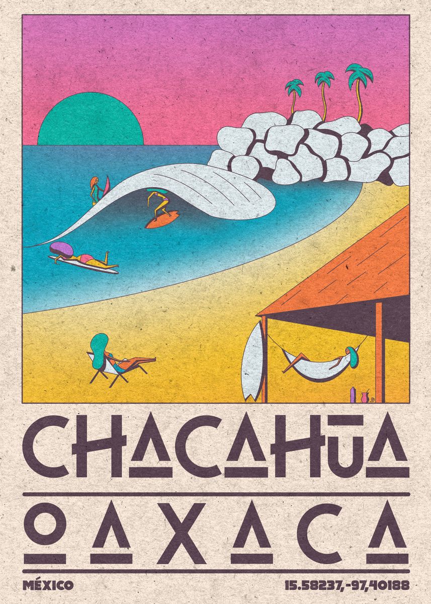 'Chacahua Oaxaca Mexico' Poster, picture, metal print, paint by Jake ...