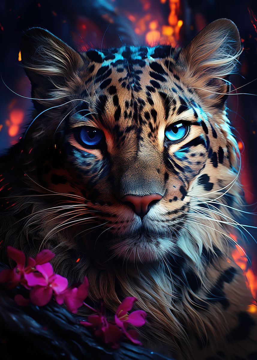 'Celestial Leopard' Poster, picture, metal print, paint by Senja ...