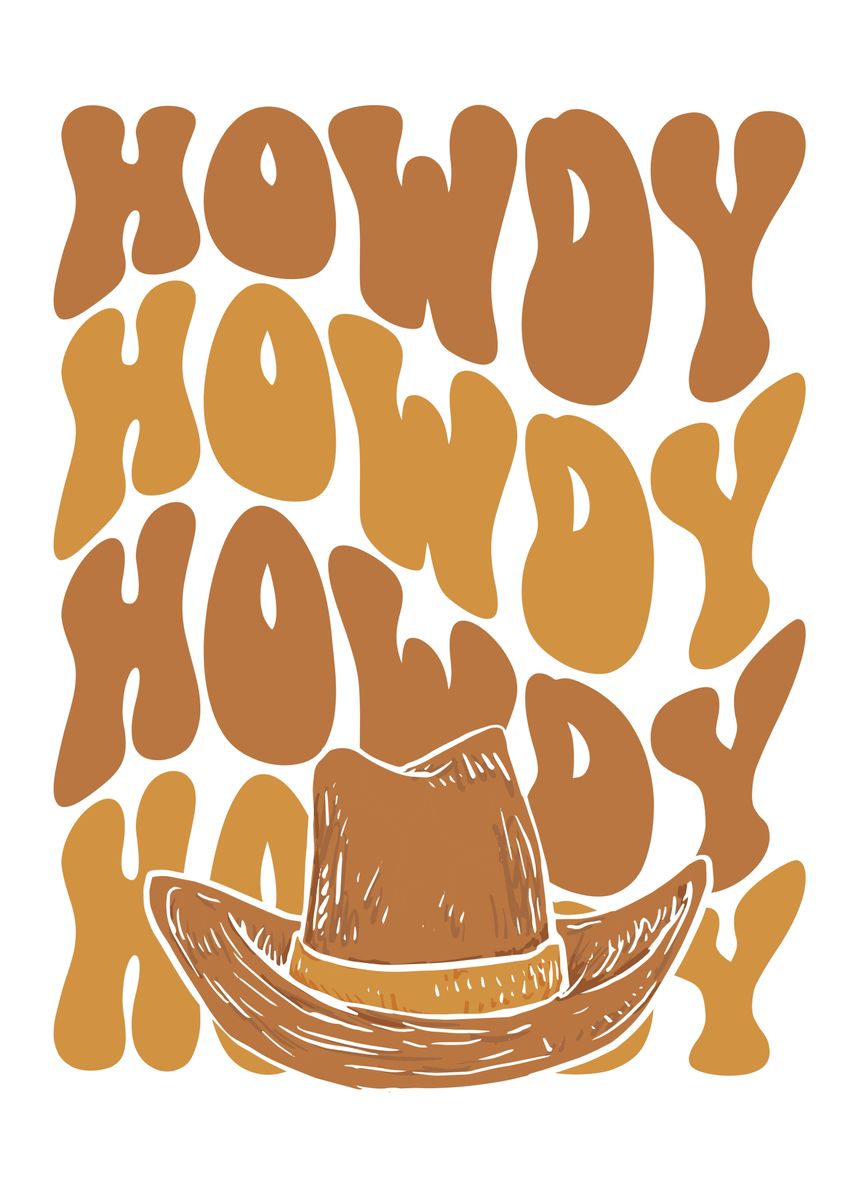 'Howdy cowboy in white' Poster, picture, metal print, paint by BeMi ...