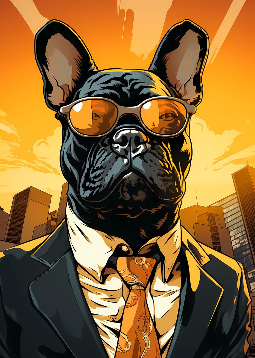 'Mafia Boss Bulldog' Poster, picture, metal print, paint by Echelon IMG ...