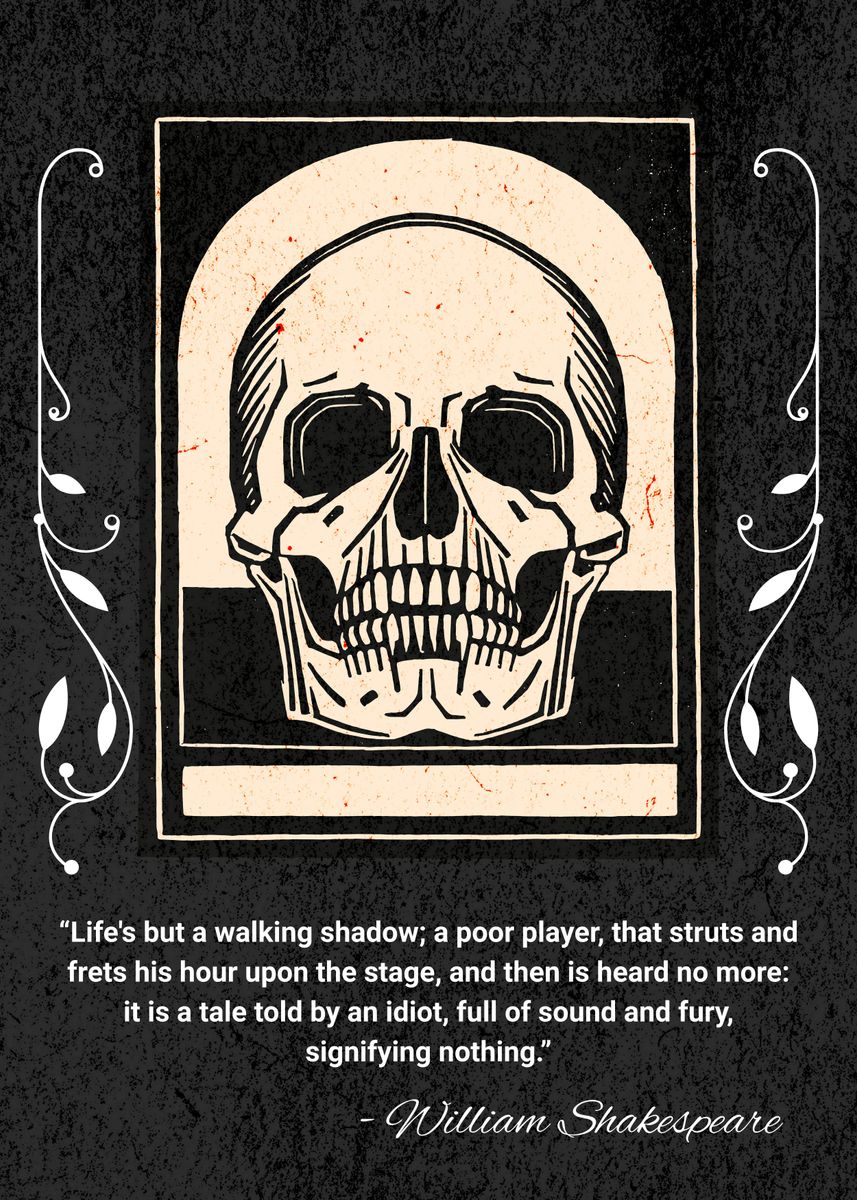 'SHAKESPEARE SHADOW SKULL' Poster, picture, metal print, paint by ...