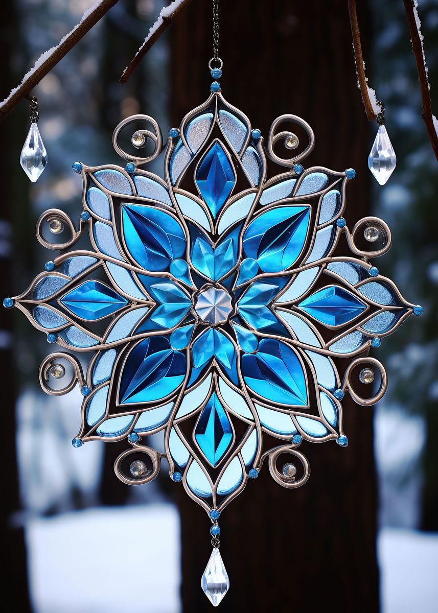 'Snowflake Wintertide Wonde' Poster, picture, metal print, paint by ...