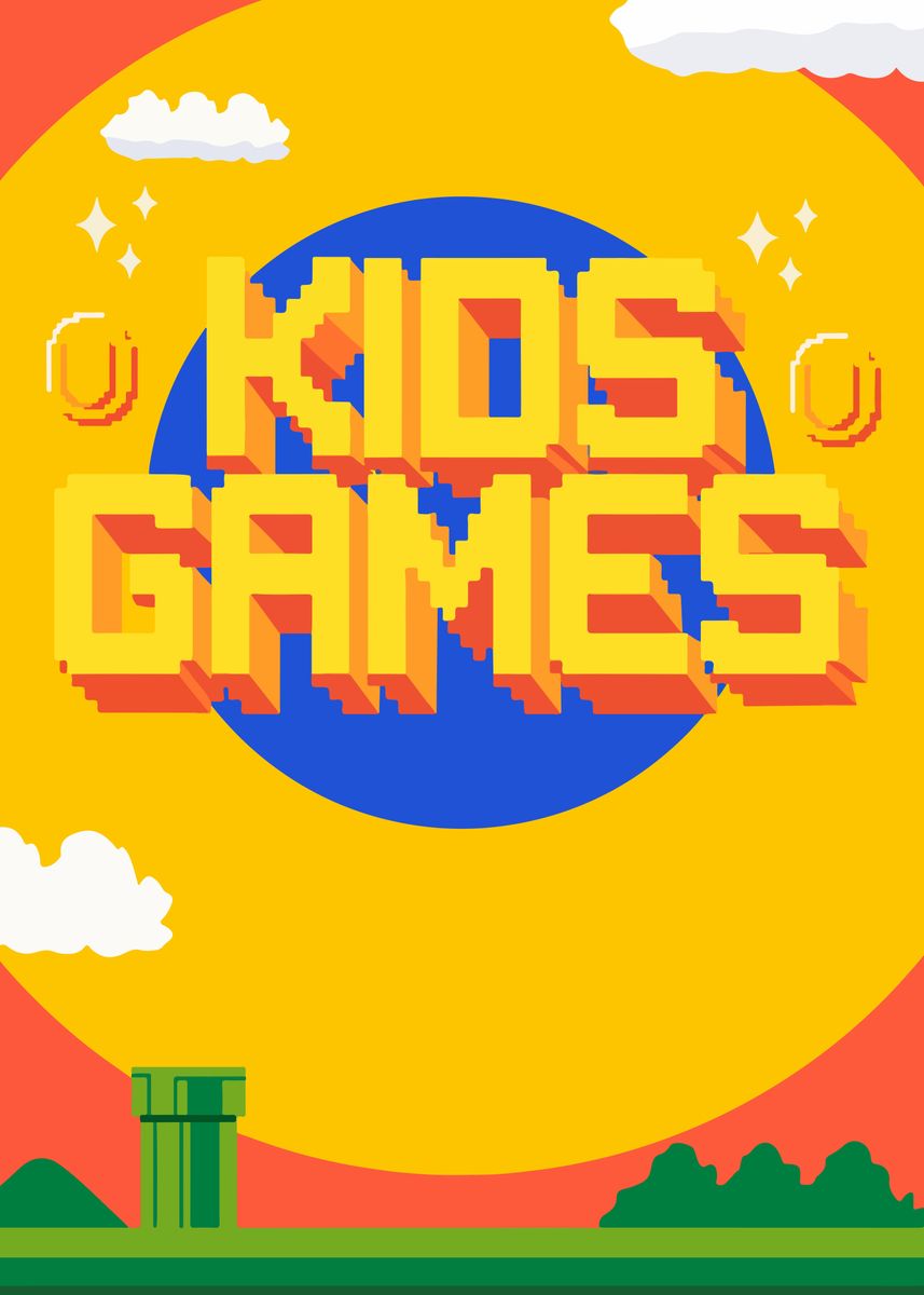 'Kids Game text' Poster, picture, metal print, paint by Dominik Domen ...