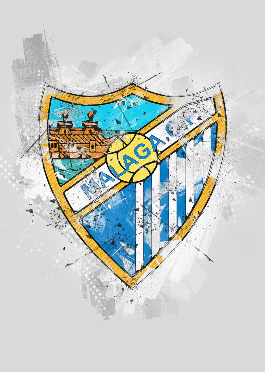 'Malaga Spain Football' Poster, picture, metal print, paint by Nguyen ...