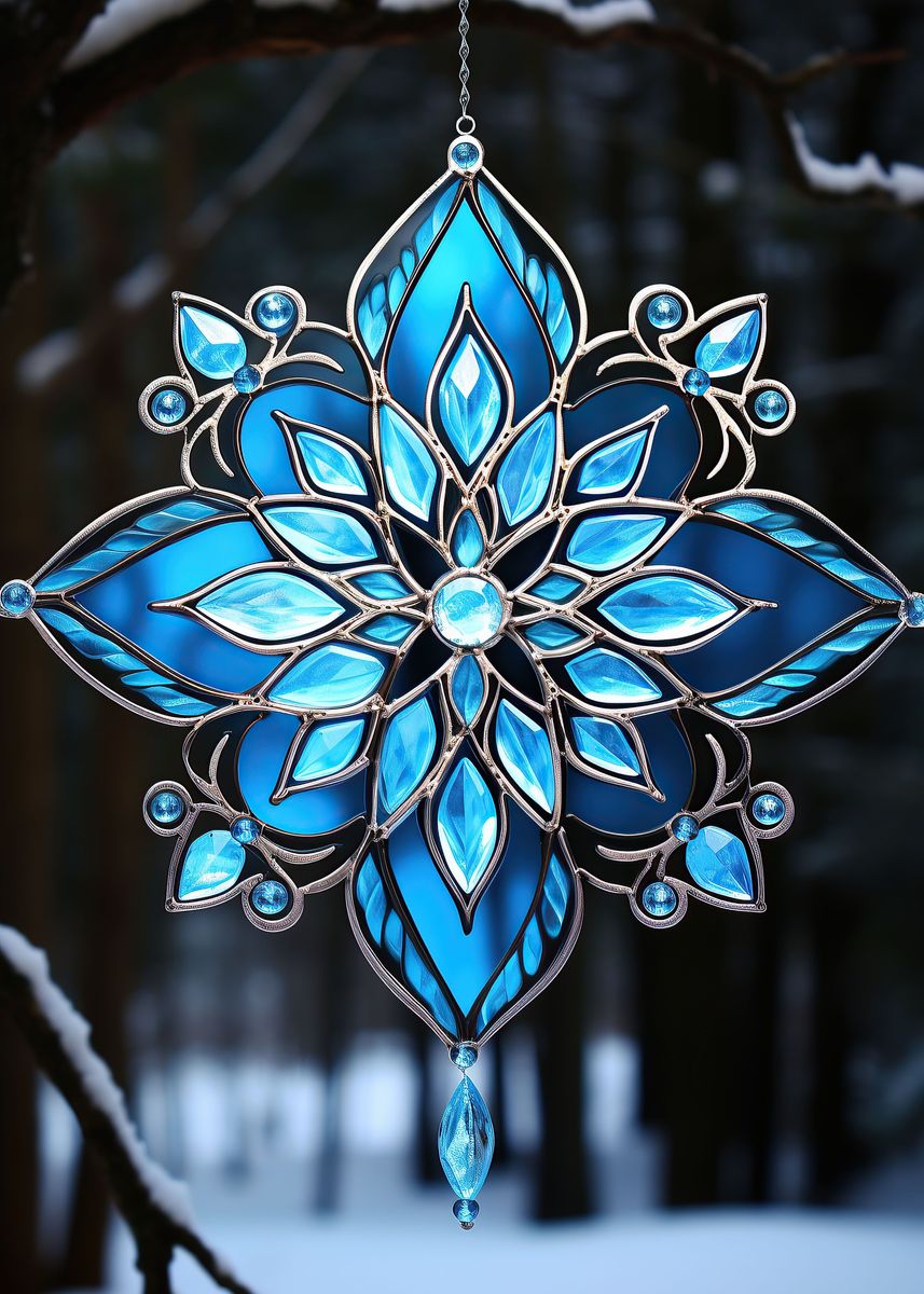 'Snowflake Winter Whispers' Poster, picture, metal print, paint by ...