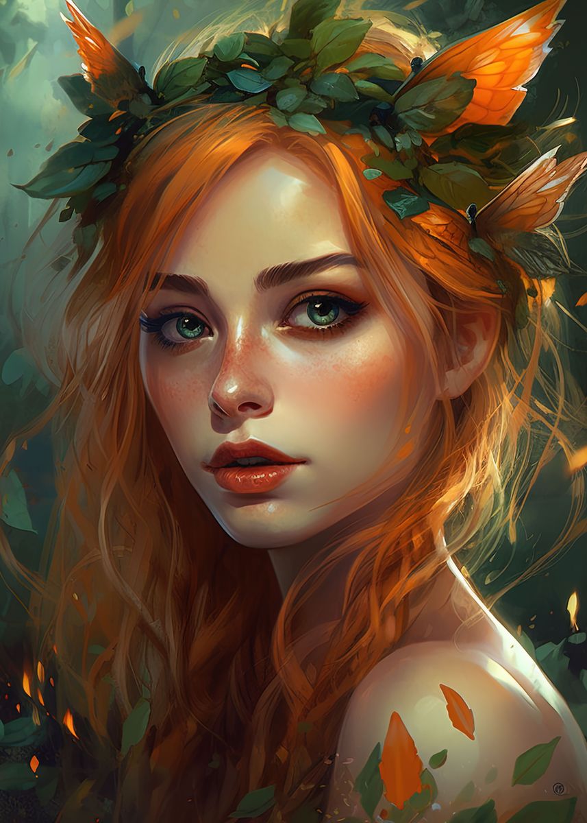 'Fairy Forest Eye Contact' Poster, picture, metal print, paint by ...