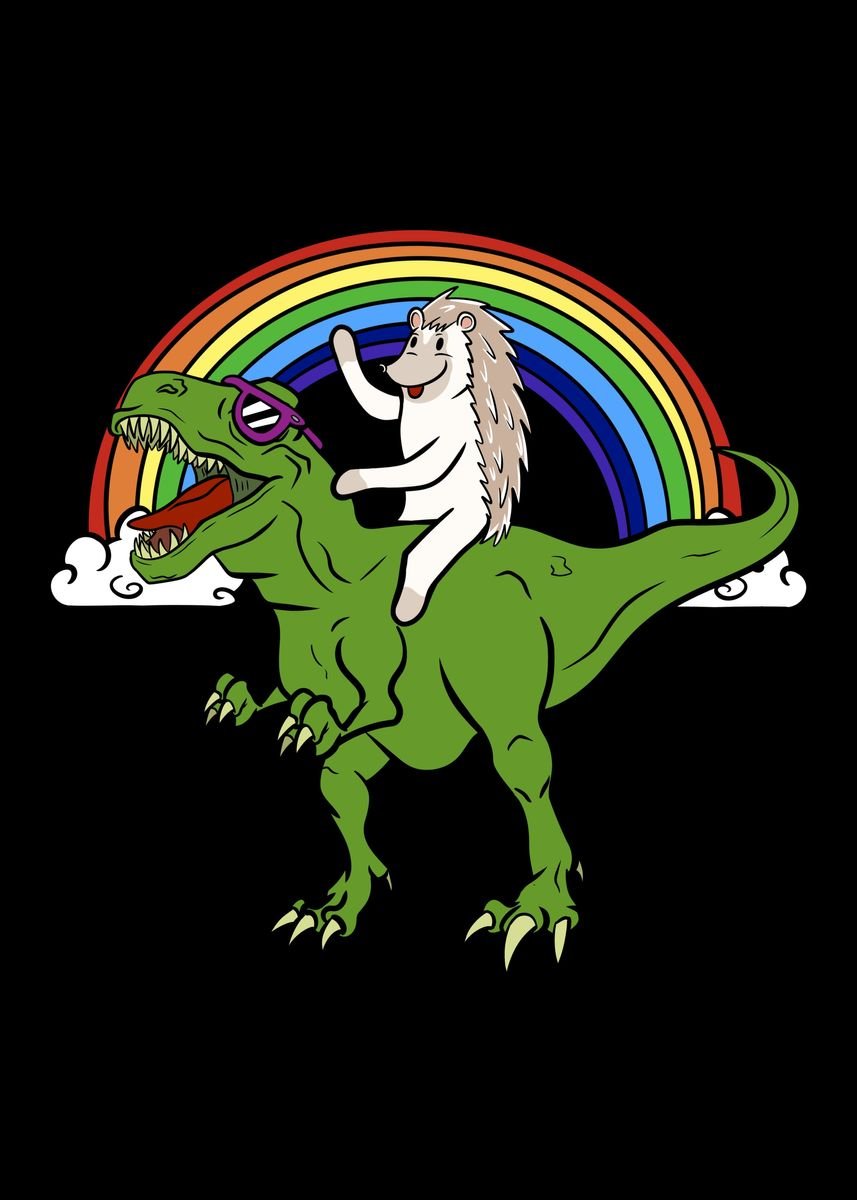 'Hedgehog T Rex Dinosaur' Poster by PetPrints | Displate