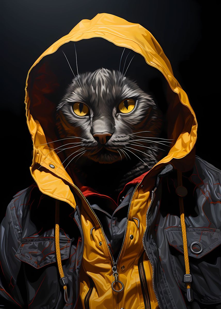 'Ghetto Cat' Poster, picture, metal print, paint by Echelon IMG | Displate