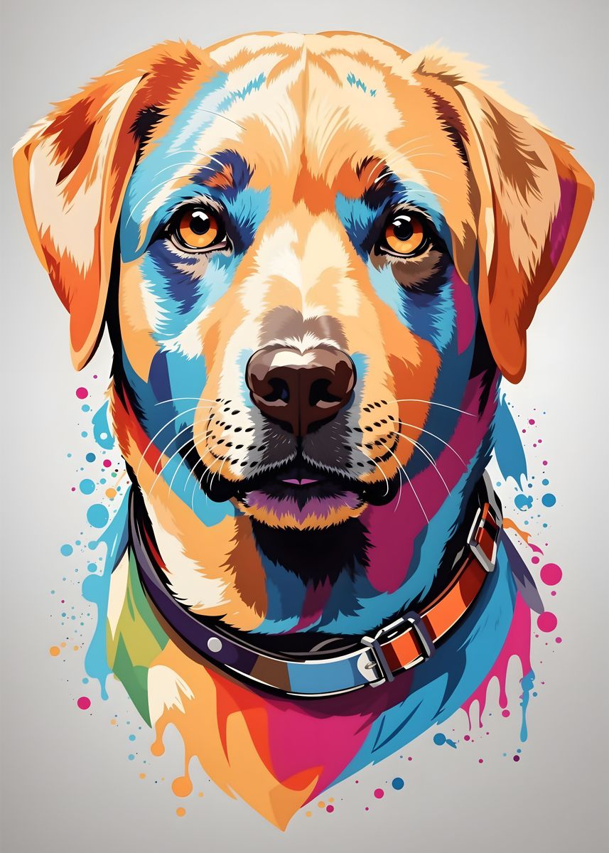 'Labrador Poster Art' Poster by Illustration Guy | Displate