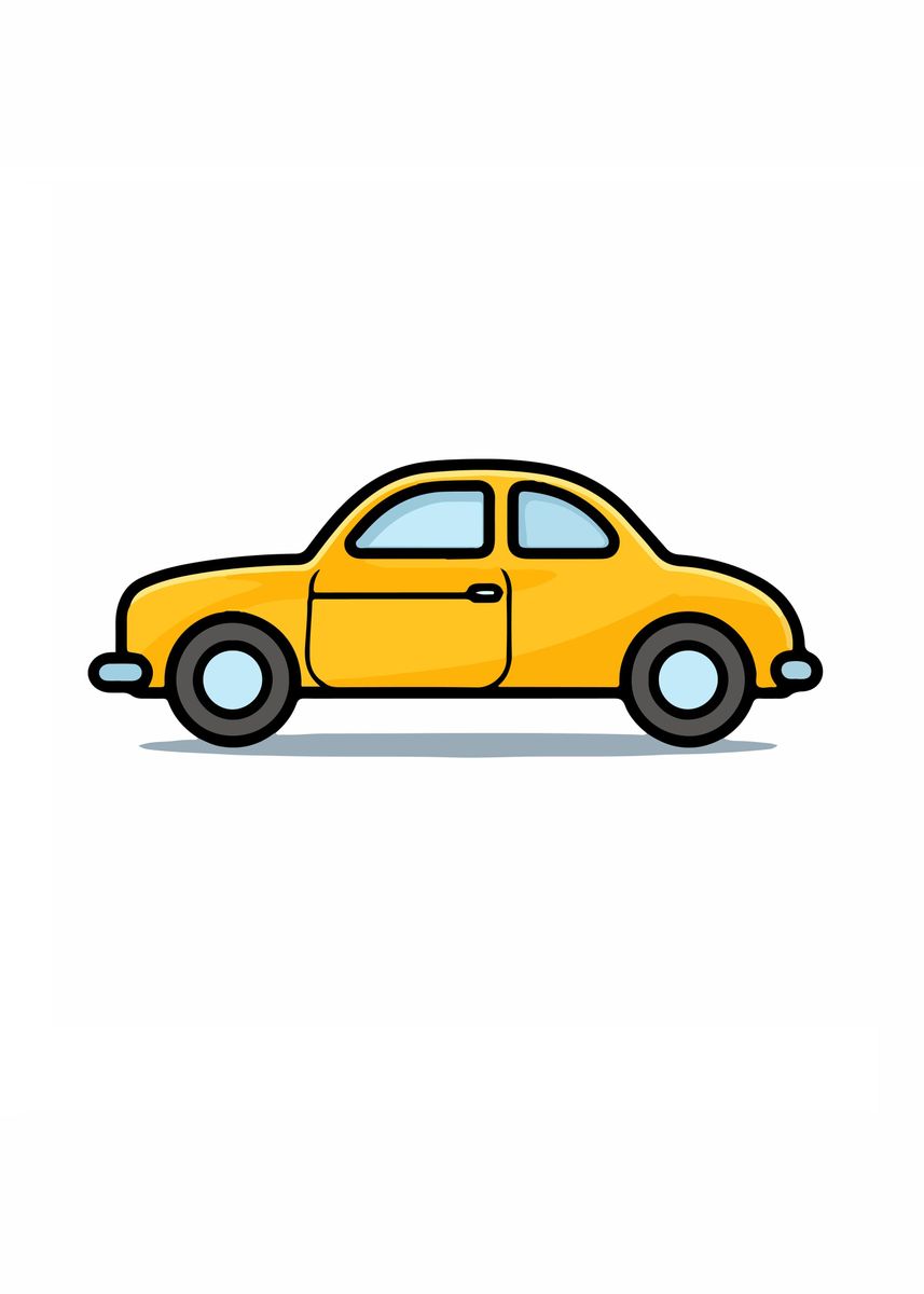 'Yellow Car Minimalist' Poster by RyukMiii | Displate