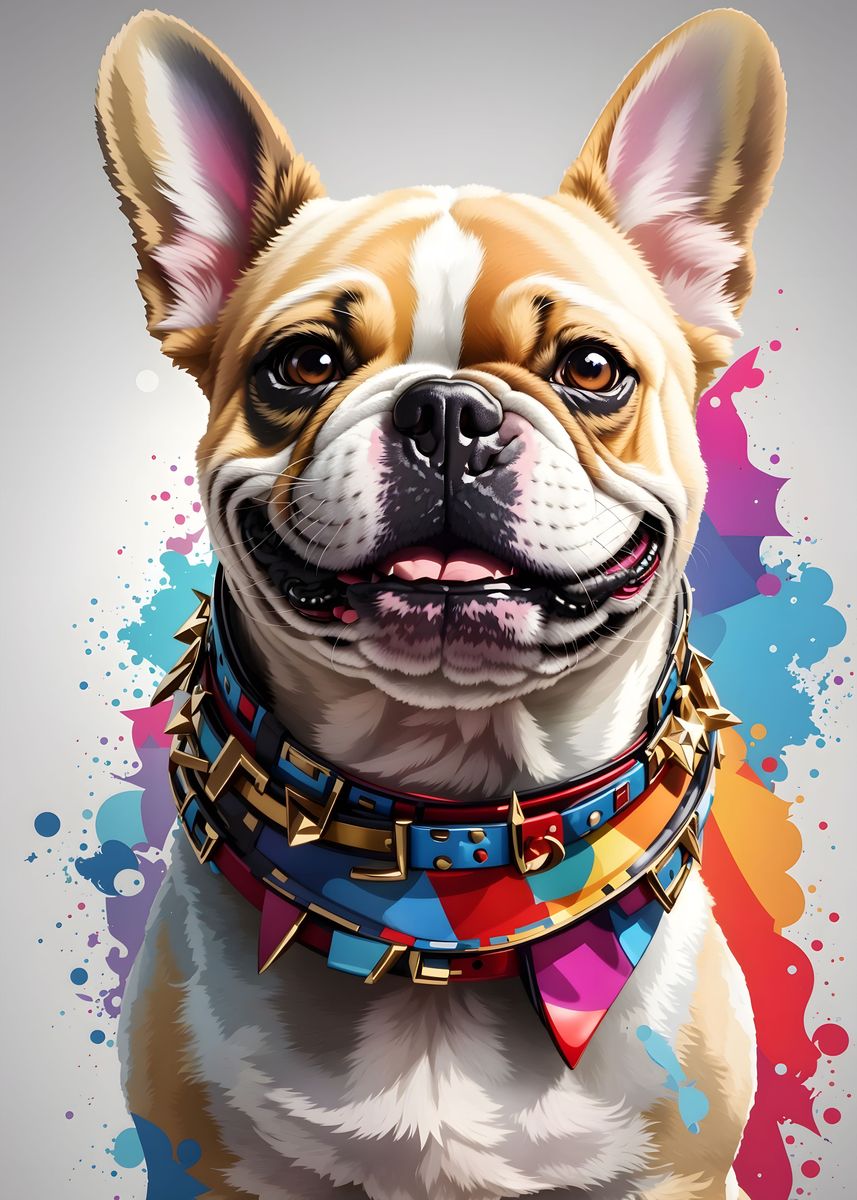 'French Bulldog Poster' Poster, picture, metal print, paint by ...