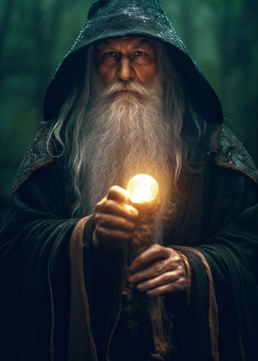 'wizard controlling magic' Poster, picture, metal print, paint by ...