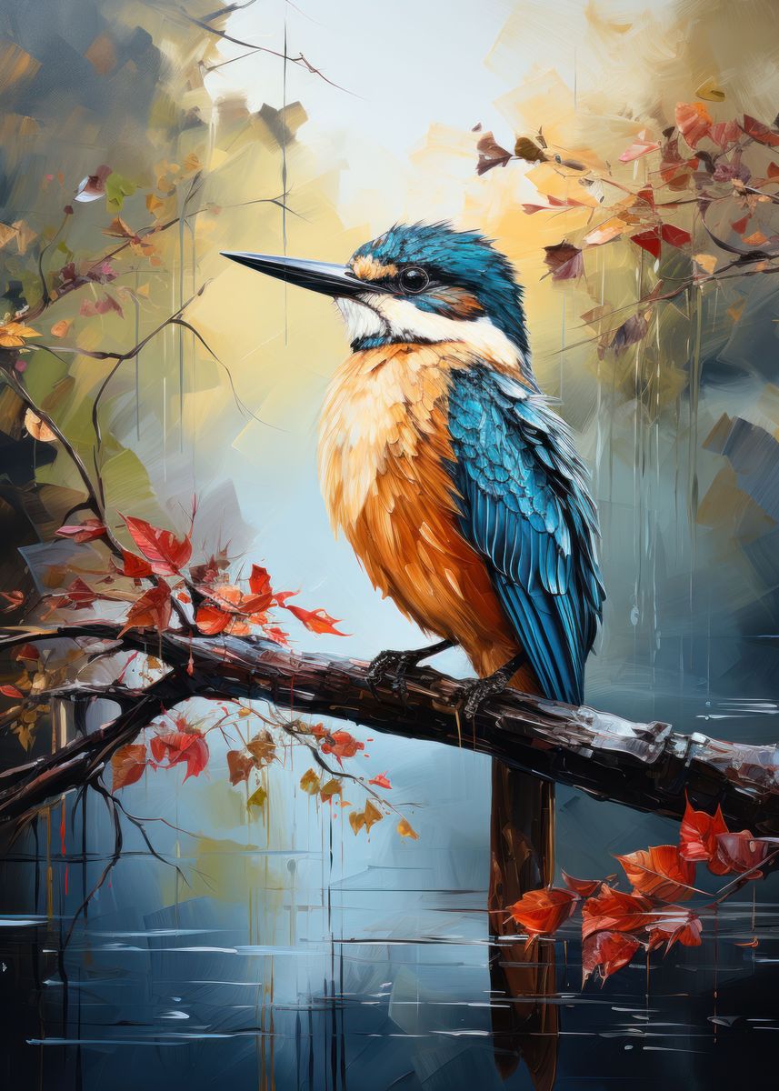 'hummingbird over the water' Poster, picture, metal print, paint by ...