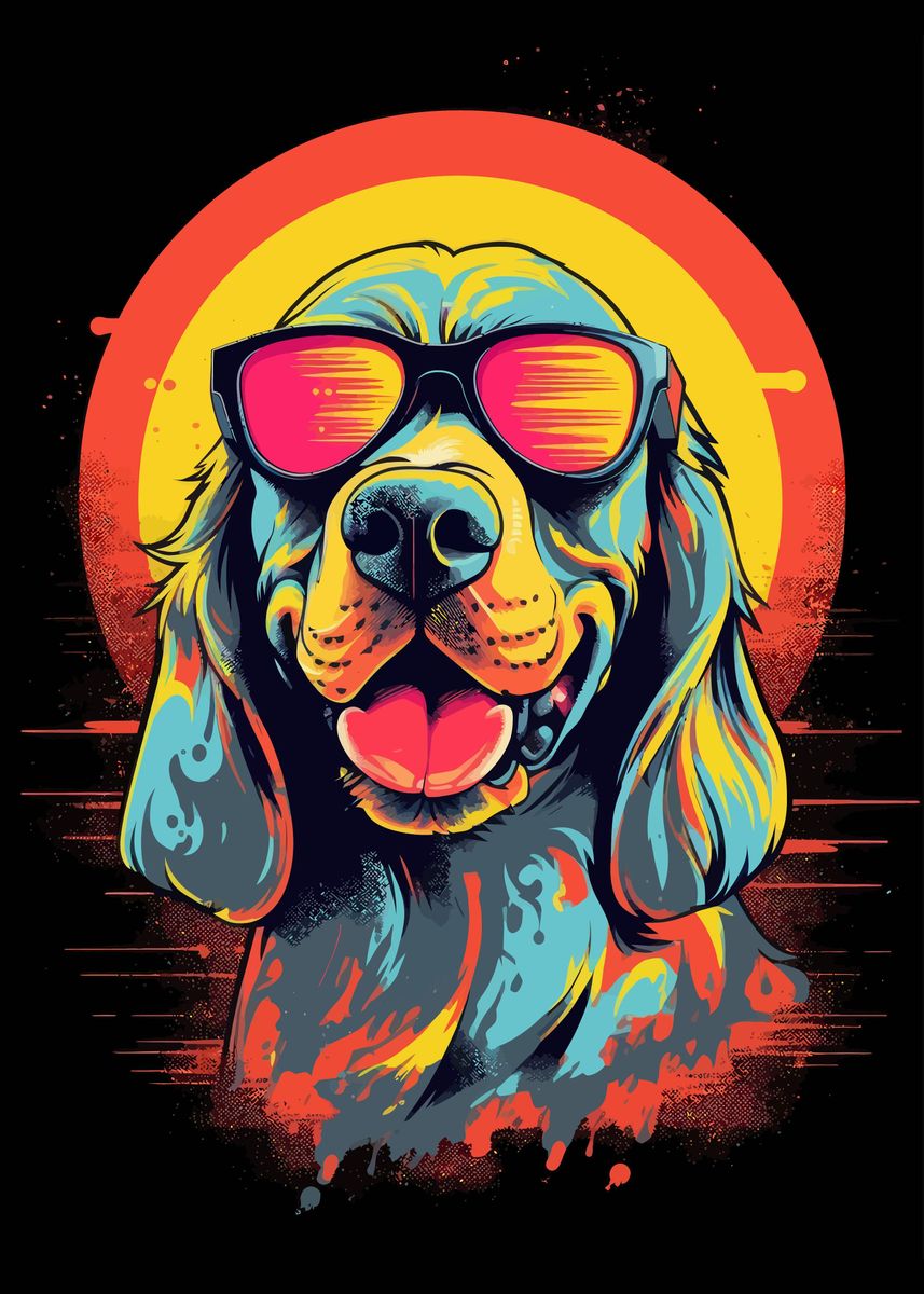 'Animal Vintage Dog' Poster by Evani Cholson | Displate