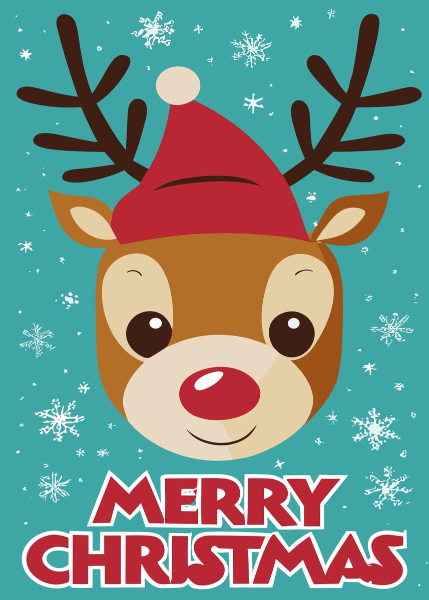 'Funny Christmas Deco' Poster, picture, metal print, paint by Color My ...