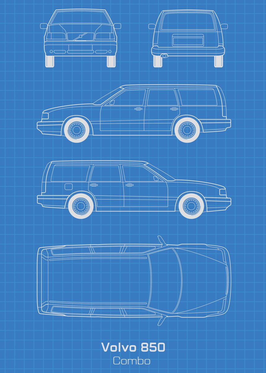 'Volvo 850 Combo' Poster, picture, metal print, paint by Aleksandras ...