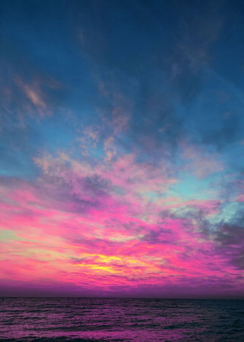 'Pink Cyan Chill' Poster, picture, metal print, paint by Visions of ...