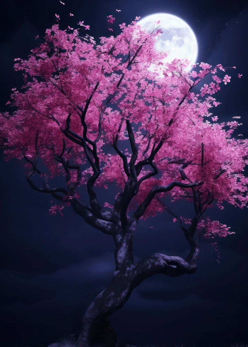 'Cherry Blossom' Poster, picture, metal print, paint by Small X | Displate